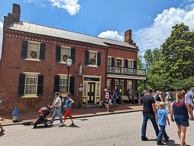 Festival fever takes over Main Street during community celebrations, when the town's population doubles and strangers become friends over shared funnel cakes.