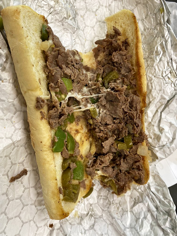 Green peppers add both color and crunch to this masterpiece&mdash;proof that vegetables can be more than just a guilt-reducing afterthought.