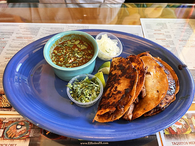 Quesabirria tacos&mdash;where crispy tortillas meet tender meat in a relationship so perfect it deserves its own romantic comedy. Don't forget that consomm&eacute; for dipping!