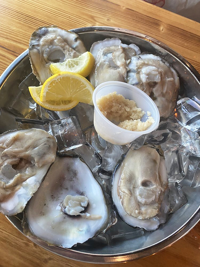 Fresh oysters on ice with lemon wedges and horseradish&mdash;nature's perfect appetizer. Slurp with confidence; sophistication is overrated here.