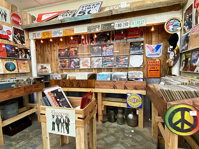 Vinyl paradise for analog souls. Dig through these crates and you might just find that Doors album your college roommate "borrowed" decades ago.