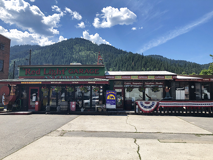The Red Light Garage serves up espresso and personality in equal measure, with mountain scenery that makes even waiting for coffee a scenic experience.