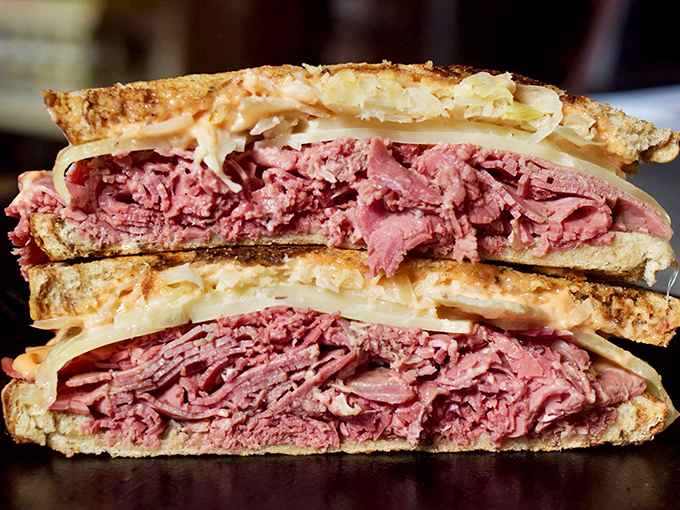 The Reuben doesn't mess around&mdash;tender corned beef, sauerkraut, and melted cheese create the holy trinity of sandwich perfection.