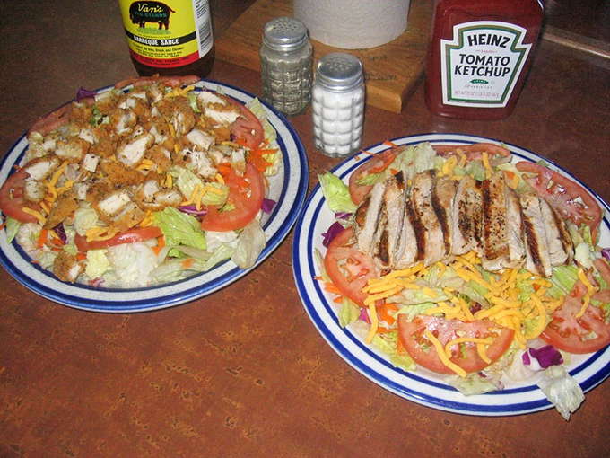 Even the salads at Van's get the barbecue treatment &ndash; proof that vegetables can find happiness when topped with smoked meat.