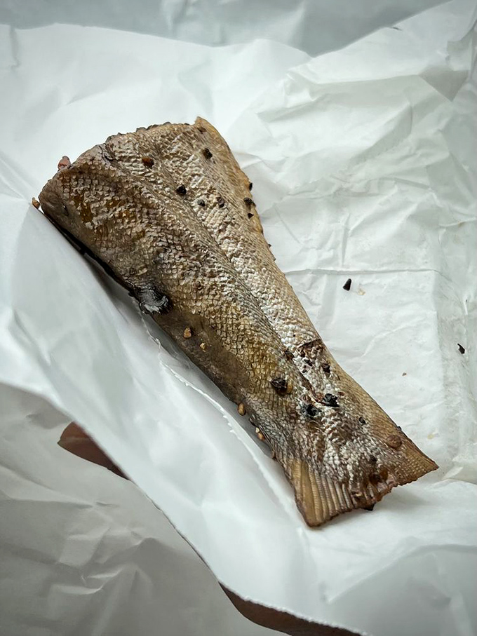 Salt and pepper trout &ndash; simplicity elevated to art form. The delicate skin holds a treasure of moist, smoky flesh that flakes at the touch of a fork.
