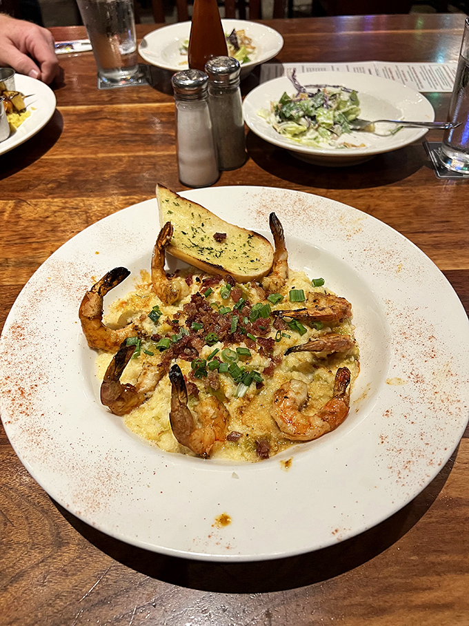 Shrimp and grits: a Southern classic upgraded with buttery shellfish and what appears to be the perfect ratio of green onions to decadence.