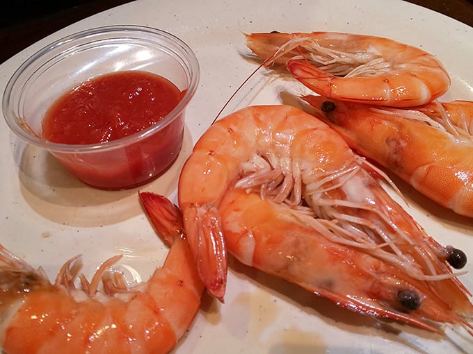 These plump shrimp with cocktail sauce are the perfect opening act to the buffet's main event.