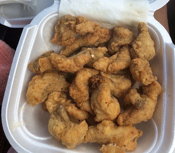 These golden-fried fish morsels could convert even the most dedicated chicken enthusiast&mdash;crispy outside, flaky inside, and worth every mile of the drive.