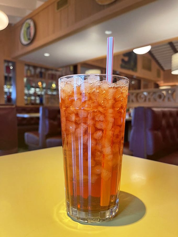 Sweet tea so authentic it practically has an accent. This Georgia elixir comes in a glass tall enough to quench a summer thirst.