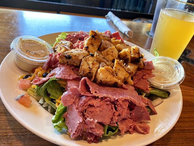 A salad that doesn't apologize for its protein-packed personality &ndash; where greens meet meat in a delicious compromise.