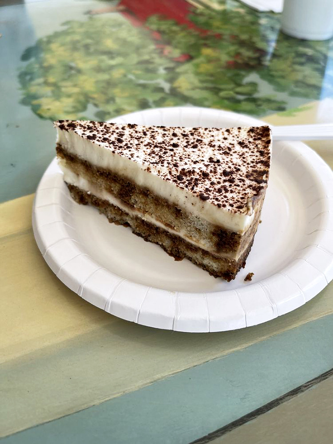 Tiramisu that would make an Italian grandmother nod in approval. Those perfect layers promise the ideal ratio of coffee-soaked cake to creamy mascarpone.