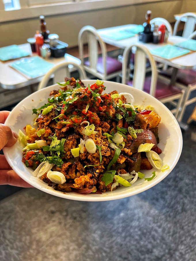 The kind of hearty breakfast that doesn't just wish you good morning&mdash;it bellows it with enthusiasm. Three distinct plates that somehow form one perfect harmony.