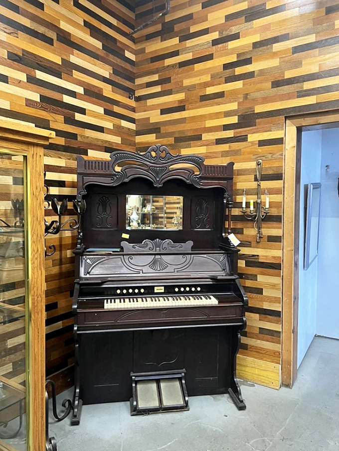 This isn't just a vintage organ&mdash;it's a time machine that transported ragtime melodies through decades before landing in this warehouse wonderland.