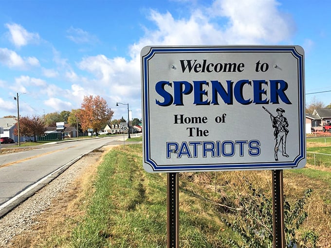 "Home of the Patriots" proclaims the welcome sign, though the real patriotism might be preserving small-town charm in an increasingly homogenized world.