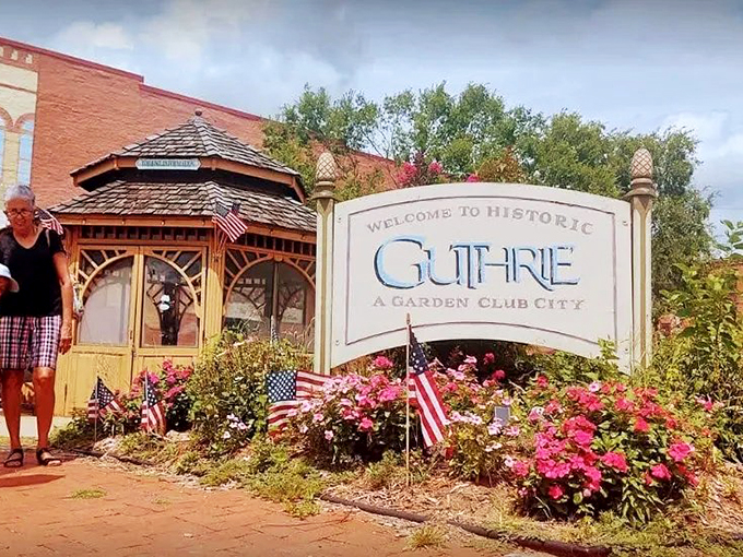 Guthrie embraces its "Garden Club City" title with the enthusiasm of someone who finally found the perfect hobby in retirement—flowers everywhere!