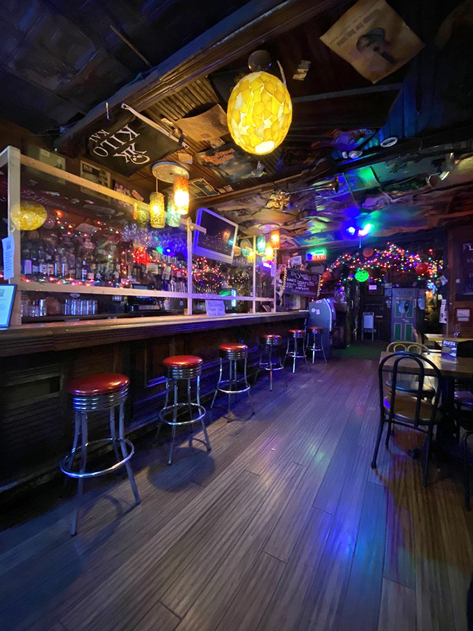 The bar glows with an almost spiritual light, as if the patron saint of good times personally blessed every bottle.