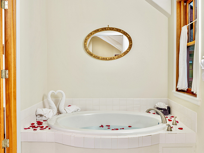 This entryway combines Old World charm with Northwest craftsmanship. Terra cotta tiles meet antique furnishings in perfect harmony.