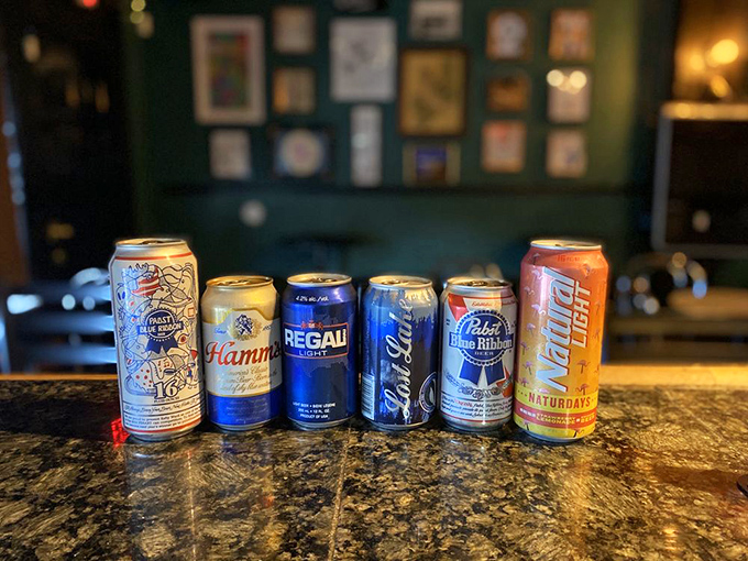 The beer selection spans from blue-collar classics to local craft brews, a sudsy United Nations where Pabst Blue Ribbon peacefully coexists with trendy IPAs.