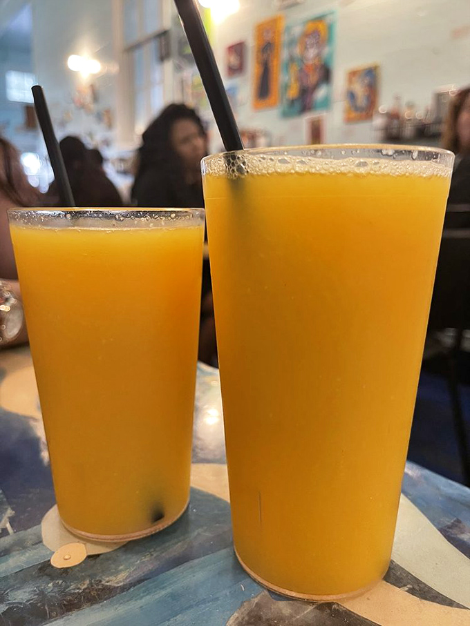 Fresh-squeezed orange juice so vibrant it makes store-bought look like a sad cover band version of your favorite song.