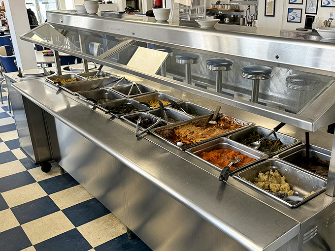 The steam table of dreams. Where vegetables spend their afterlife swimming in bacon grease and yesterday's troubles melt away like butter on a hot biscuit.