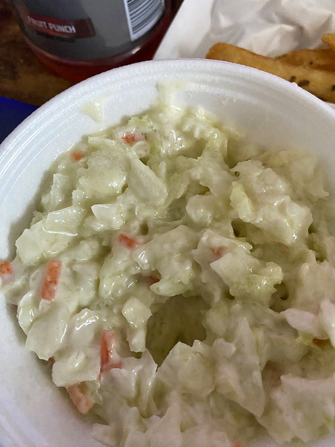 This creamy coleslaw provides the perfect cool counterpoint to the spicy heat of their Italian beef or Chicago dogs.