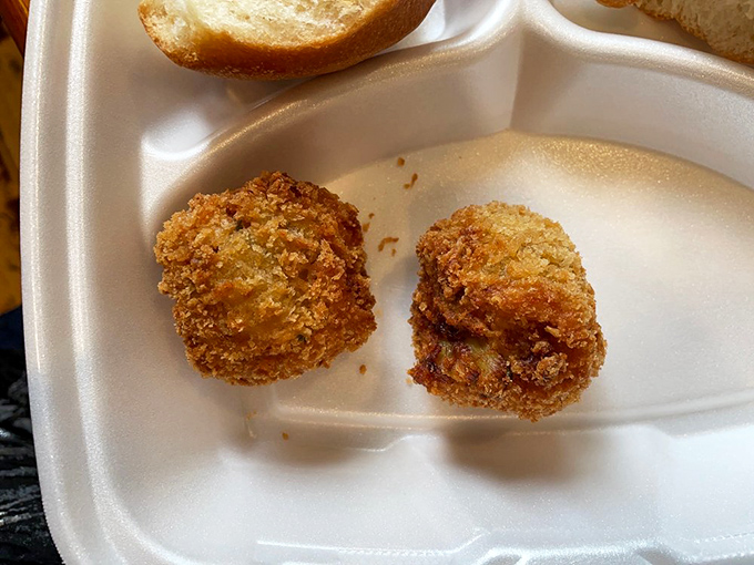 Golden-fried crab balls that crunch then yield, like nature's perfect contradiction. Worth the drive to Ellendale just for these alone.