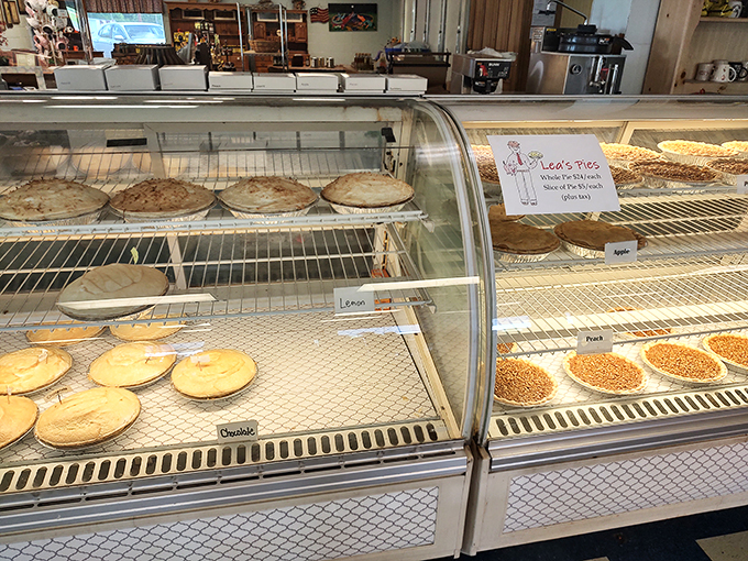 The pie case at Lea's &ndash; where life-changing decisions are made daily and "I'll just have a small slice" becomes the lie we tell ourselves.