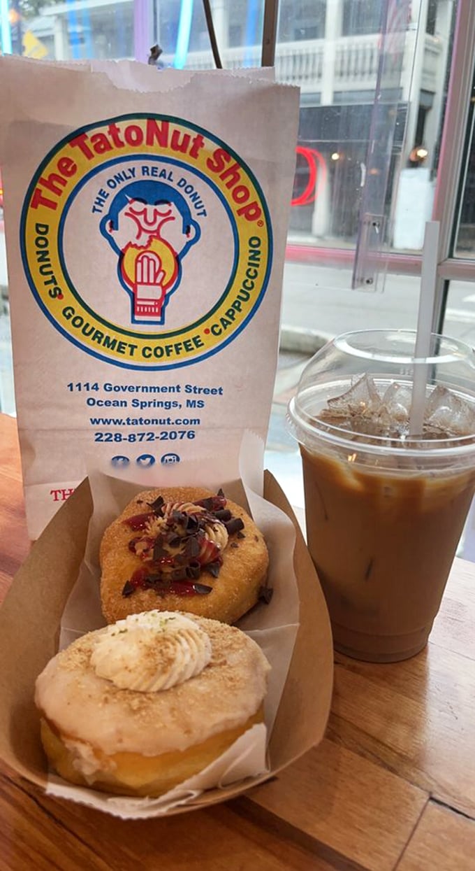 A paper bag bearing treasures and iced coffee&mdash;the Mississippi equivalent of winning the lottery. Some people frame their first Tato-Nut bag.