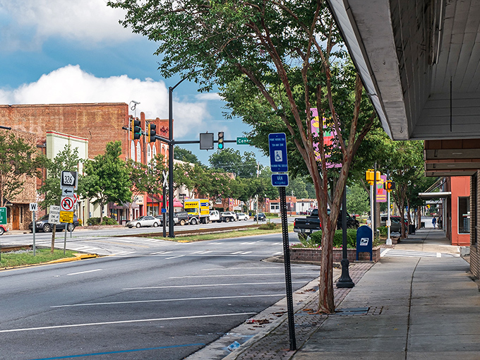 Tree-lined streets that frame a downtown straight out of central casting. Commerce maintains its historic character while embracing modern small-town life.