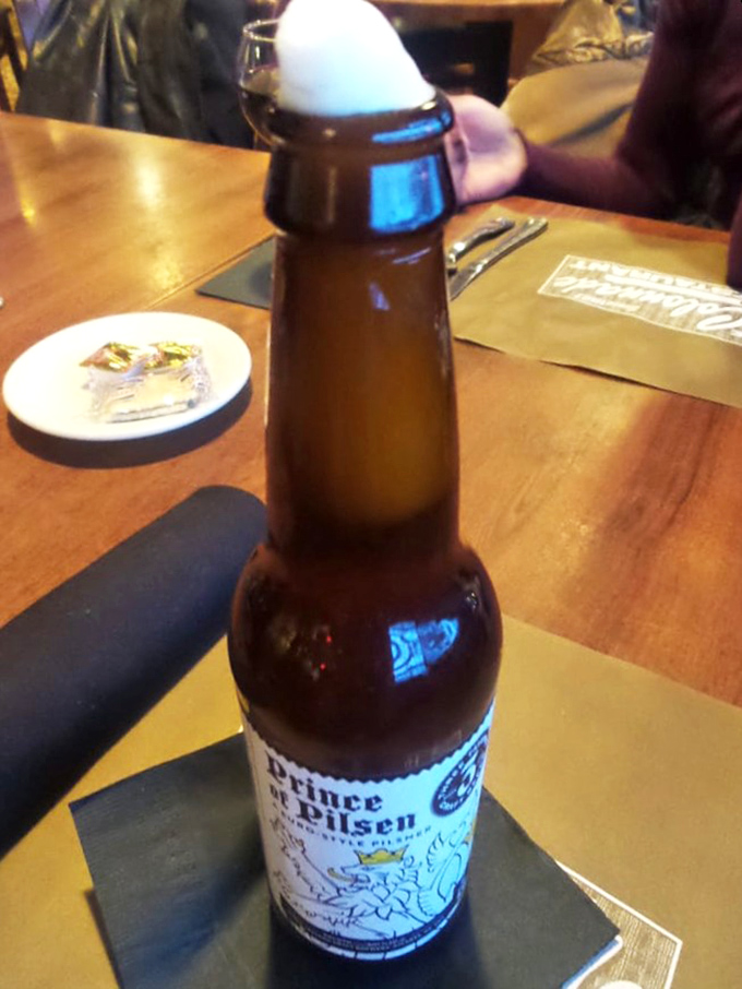 Nothing complements Southern comfort food like a cold craft beer. This Prince of Pilsen stands ready to cool the fire of perfectly seasoned dishes.