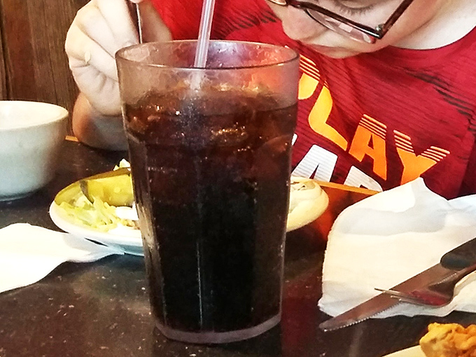 That moment when your iced tea arrives in a glass big enough to baptize a small child&mdash;because proper hydration is essential when tackling serious steak.