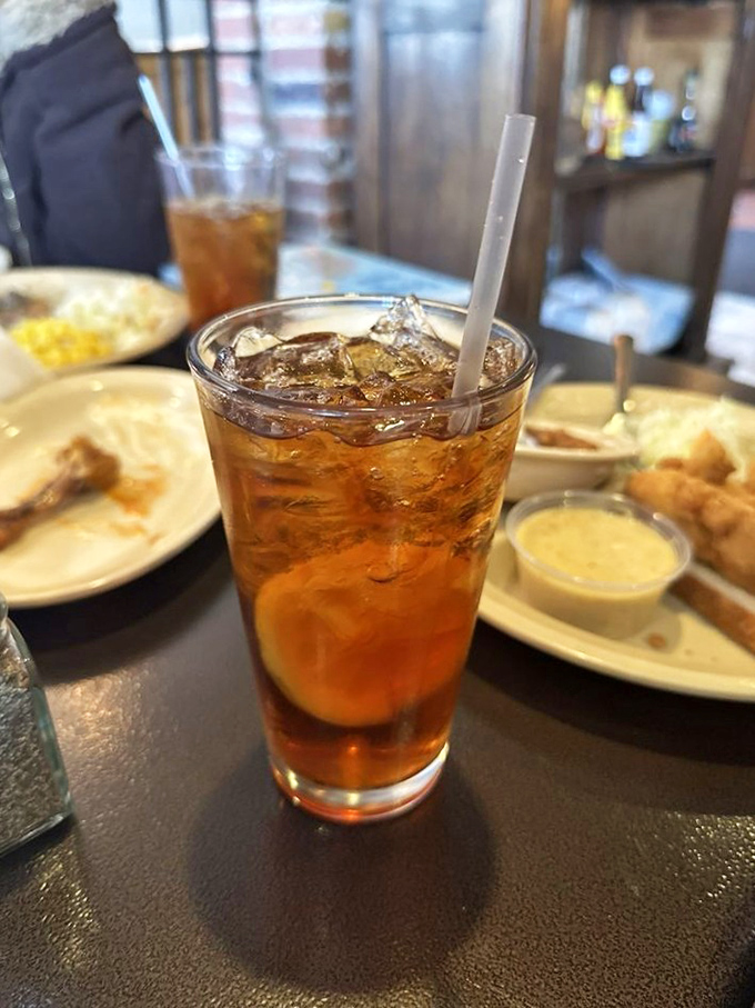 Sweet tea in the Midwest is like liquid sunshine with ice. The perfect companion to cut through all that glorious fried goodness.