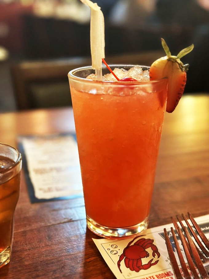 A cocktail that matches the sunset outside &ndash; vibrant, refreshing, and guaranteed to make the evening more interesting. That strawberry garnish isn't just for show.