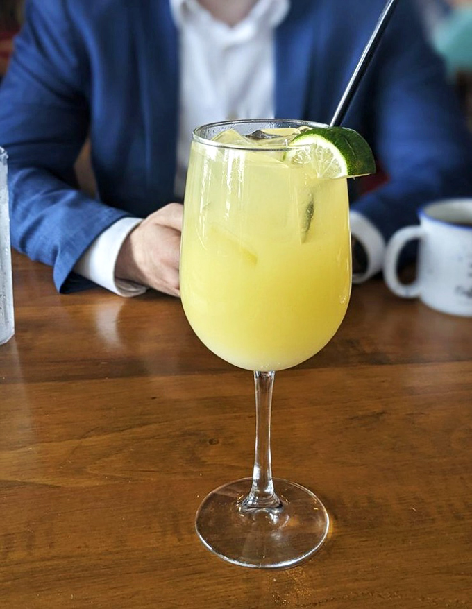 This sunshine-yellow cocktail doesn't just quench thirst&mdash;it announces that vacation mode has officially begun, lime garnish standing by for duty.