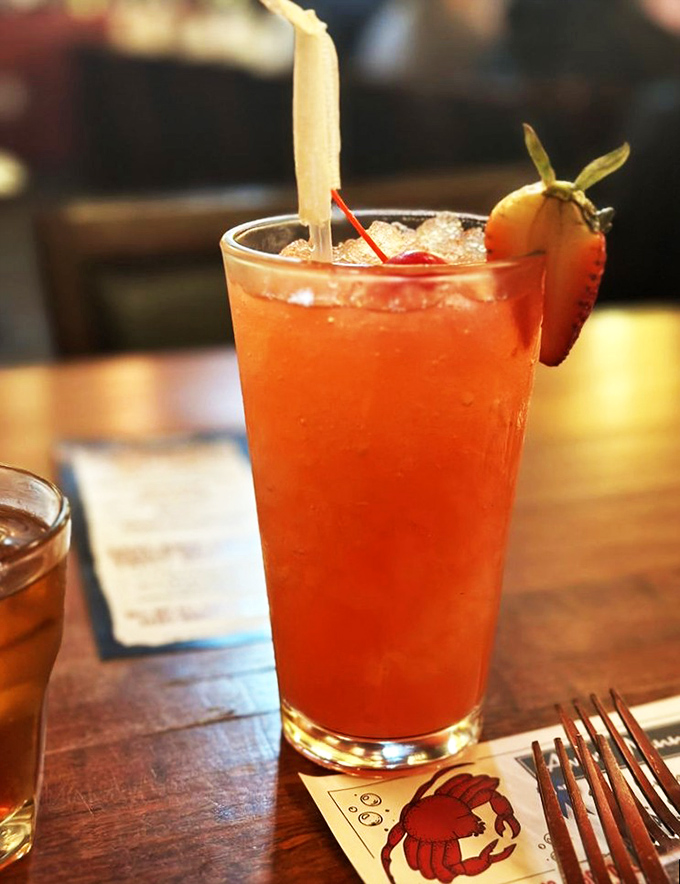 This isn't just a cocktail&mdash;it's liquid vacation, complete with strawberry garnish that didn't come from a Pinterest tutorial but from genuine hospitality.