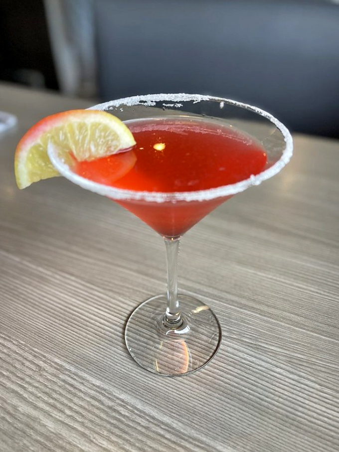 The "lounge" part of Pacific Southern delivers with colorful cocktails that brighten the gray Washington days. This one's rimmed with possibilities.