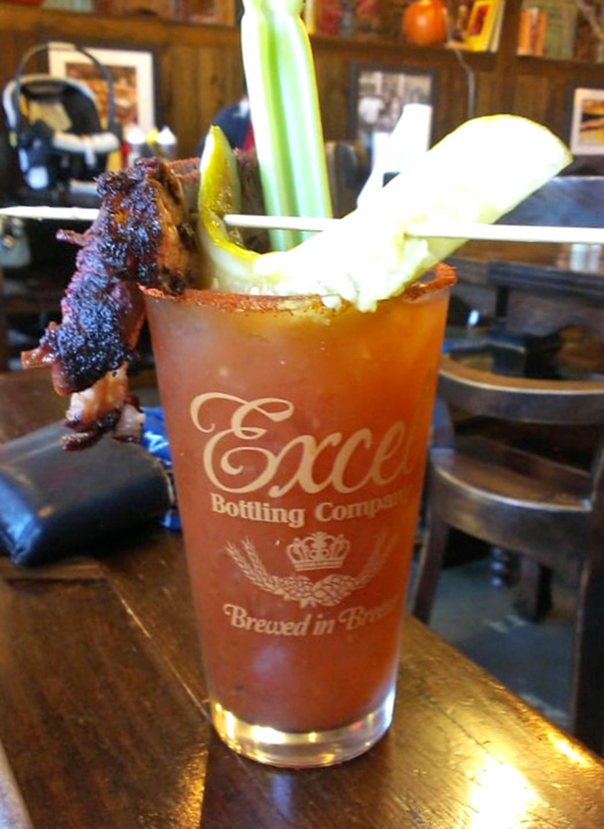 Not your average Bloody Mary&mdash;this meal-in-a-glass comes with its own meat garnish, because why should your drink feel left out?