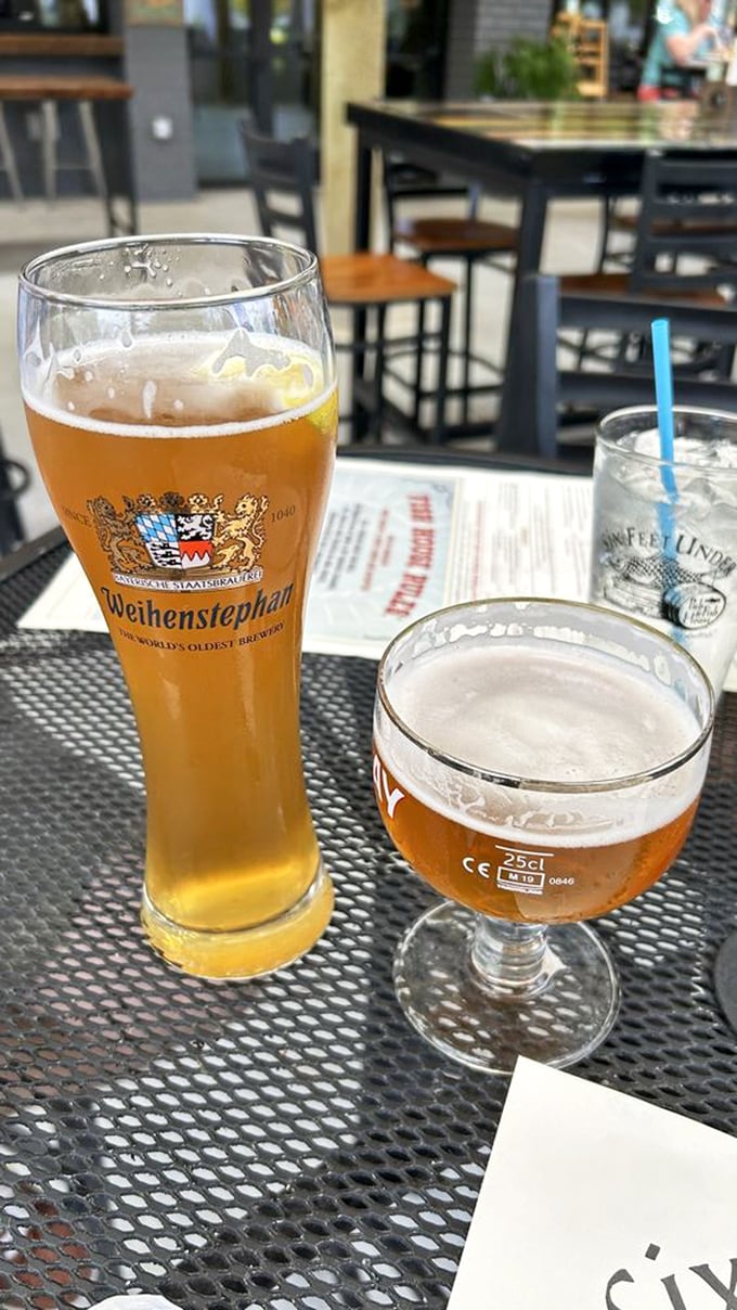 Beer this beautiful deserves its own moment of silence. The perfect amber companions to seafood—one tall, one small, both magnificent.