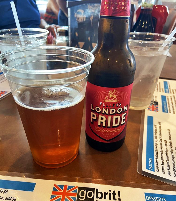 Fuller's London Pride: where British brewing tradition meets Delaware thirst. This amber nectar is the perfect fish and chips wingman.