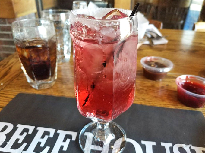 That crimson elixir isn't just a drink&mdash;it's the perfect intermission between bites of magnificent beef. Refreshment with a purpose.