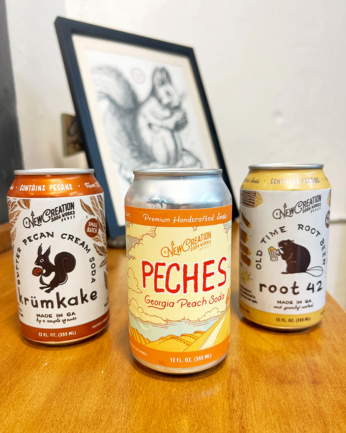 Local craft sodas with quirky names like "Kr&uuml;mkake" and "Peches" stand ready to wash down your pie&mdash;because hydration is important, even during indulgence.