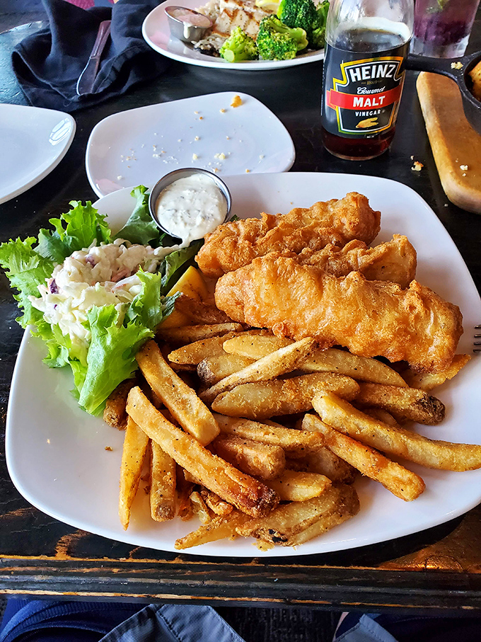 When fish and chips arrive with a bottle of malt vinegar nearby, it's nature's way of telling you to stop counting calories.