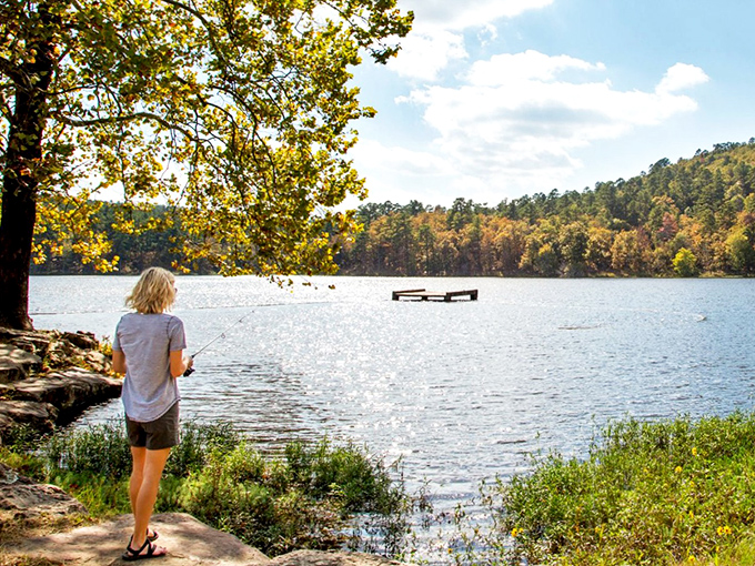 Lakeside tranquility just minutes from town, where the hardest decision is whether to cast another line or simply watch the light dance on water.
