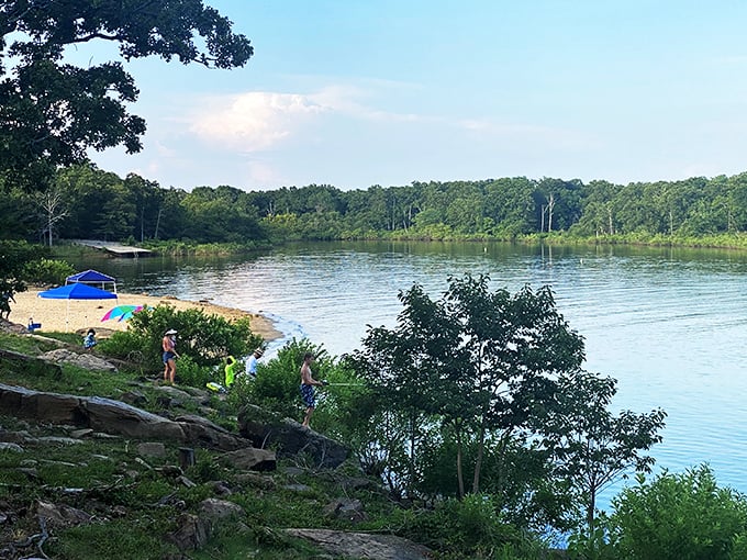 Lake Eufaula's shoreline invites impromptu beach days where kids discover that splashing beats scrolling and swimming trumps streaming every time.