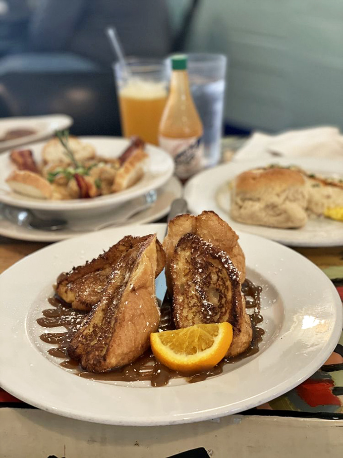 French toast that makes you question every other breakfast you've ever had &ndash; golden, crispy edges giving way to custardy centers.