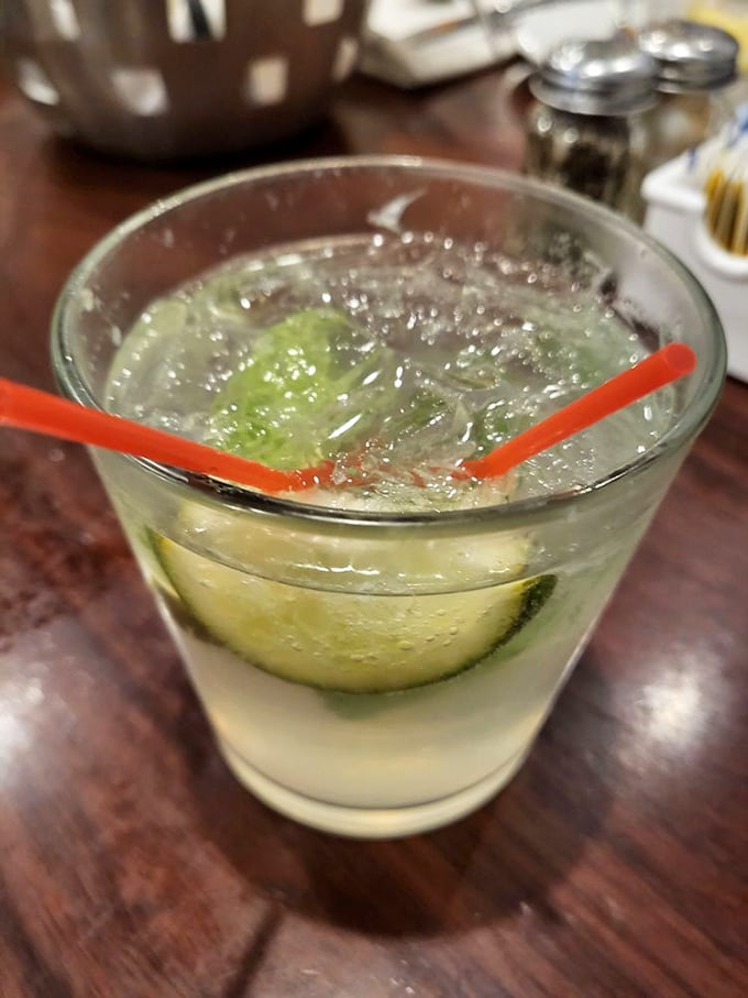 The perfect companion for seafood indulgence &ndash; a cucumber margarita that whispers "vacation" with every sip.