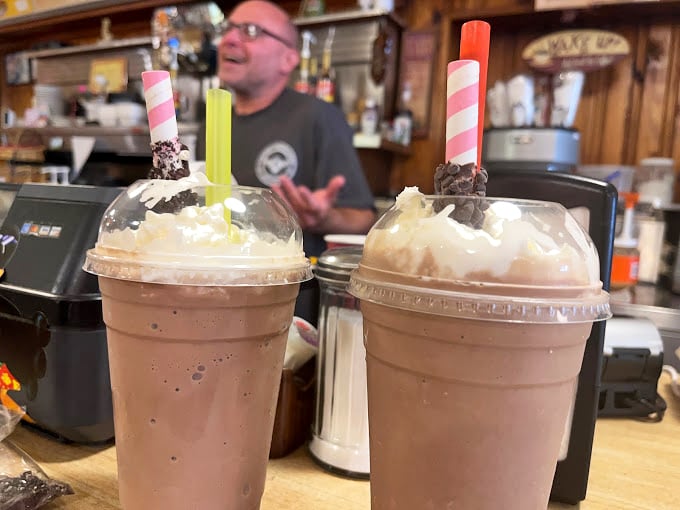 These milkshakes aren't just thick &ndash; they're an architectural marvel topped with straws that stand at attention like chocolate soldiers.