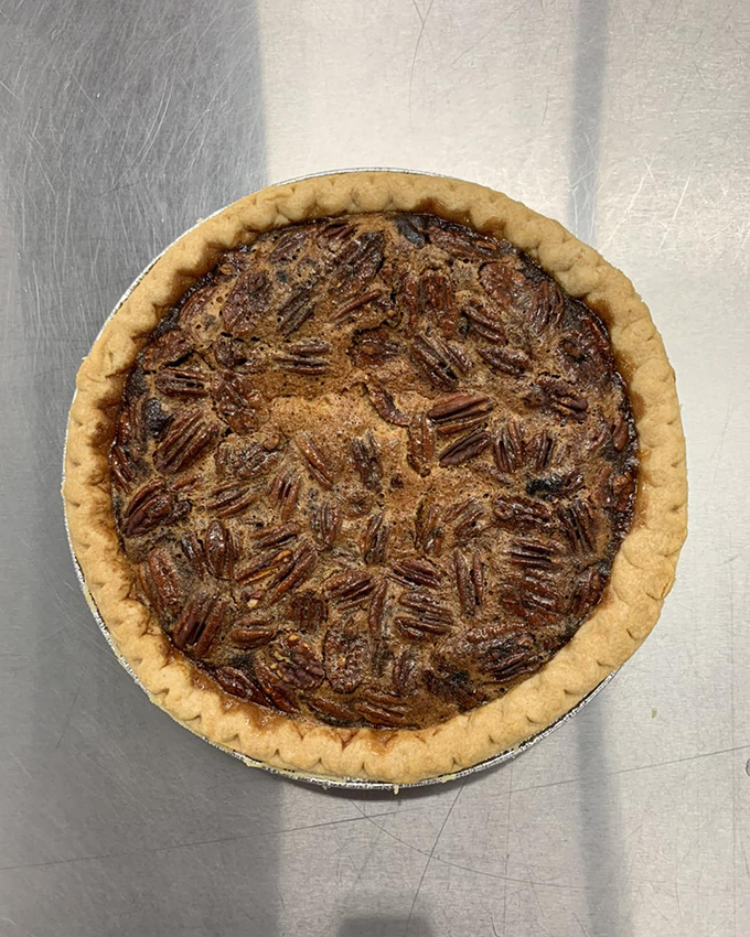 Pecan pie nirvana! Each nut perfectly positioned like soldiers guarding a sweet, sticky treasure that's worth every calorie.