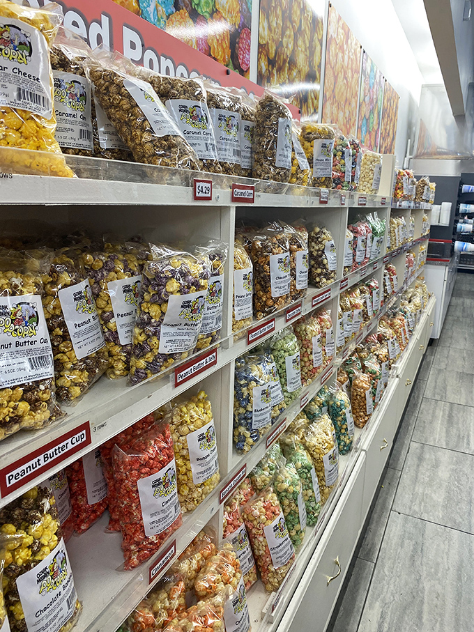 Popcorn paradise in technicolor glory. Diet culture weeps quietly in the corner while joy takes center stage.