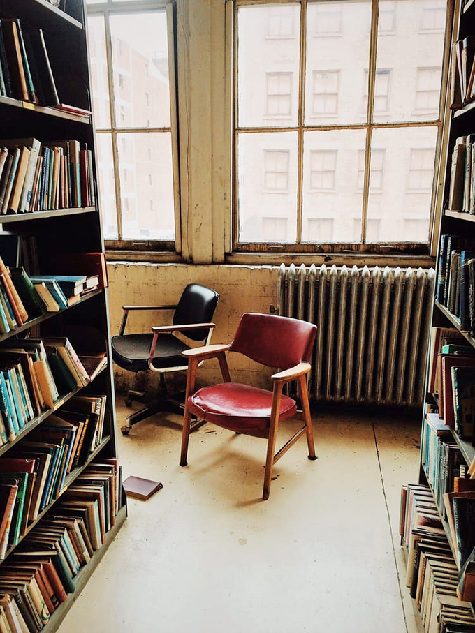 A reading nook bathed in natural light&mdash;the bookstore equivalent of finding an empty beach chair at a crowded resort.